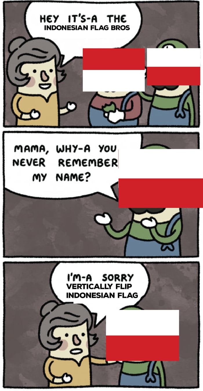 Vertically flip Indonesian flag - 9GAG