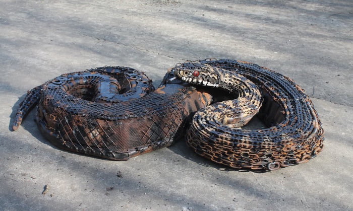Scrap metal snake - 9GAG