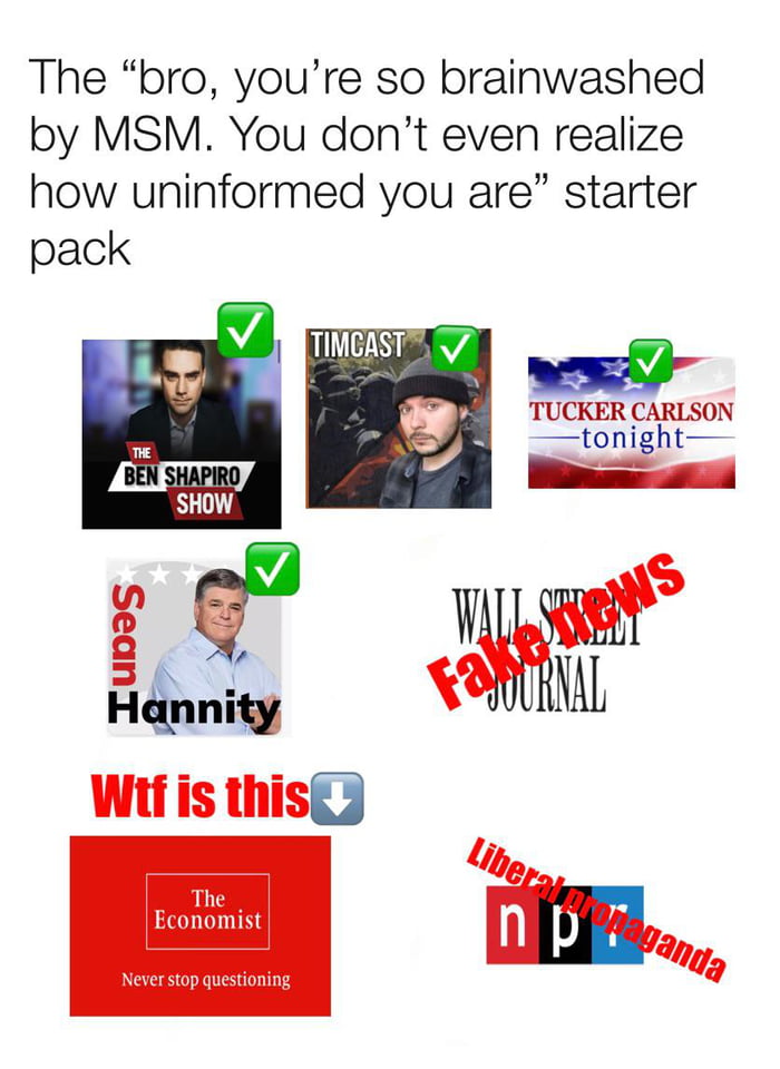 Le enlightened conservative vs. the mindless libcuck starter pack - 9GAG