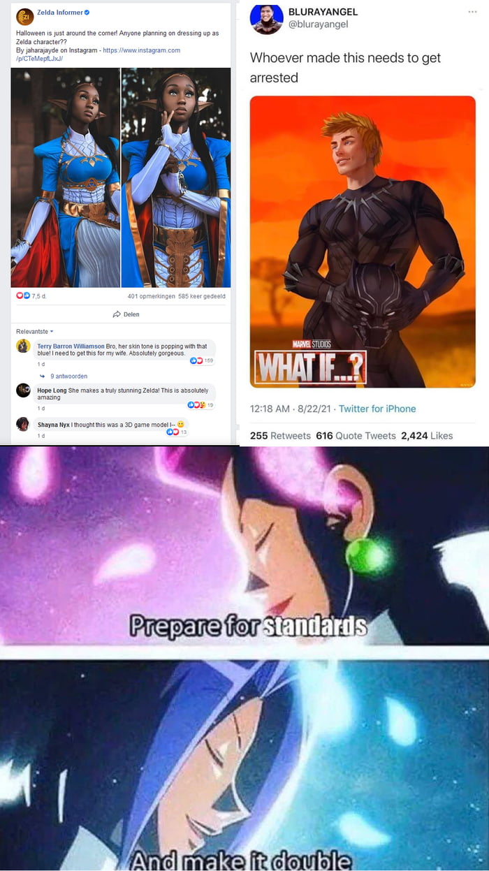 I think the left cosplay looks great. Too bad people aren't so positive ...