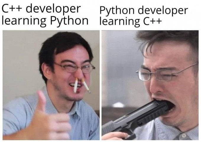 What happens when C++ Developer is learning Python - 9GAG