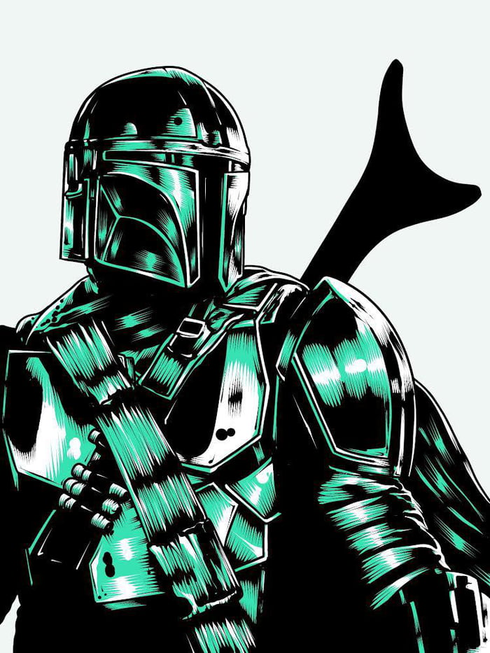 Quick sketch of Mando while doing the two season re-watch. - 9GAG