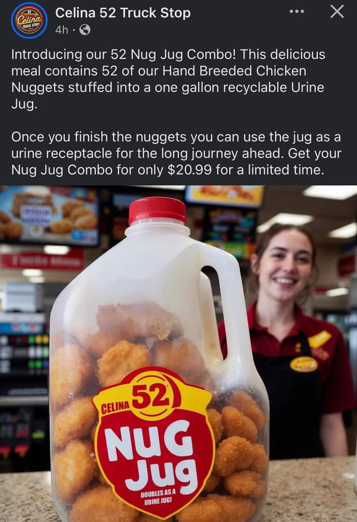 Stop into Celina 52 for the new Nug/Pee Jug - 9GAG