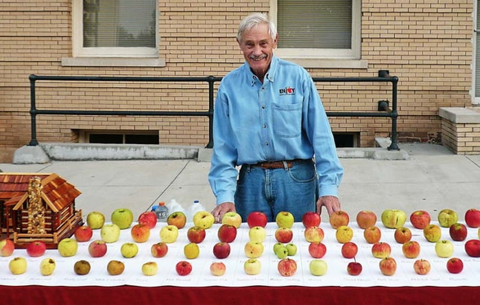 Tom Brown, a retired engineer, he has saved close to 1000 different types of apples from ...