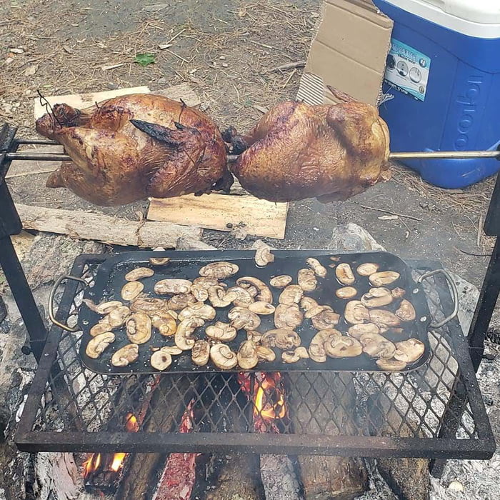 Grilling and drinking while camping in Ohio - 9GAG