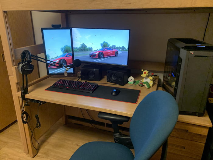 When your room is also your battlestation... maximum space efficiency achieved. - 9GAG