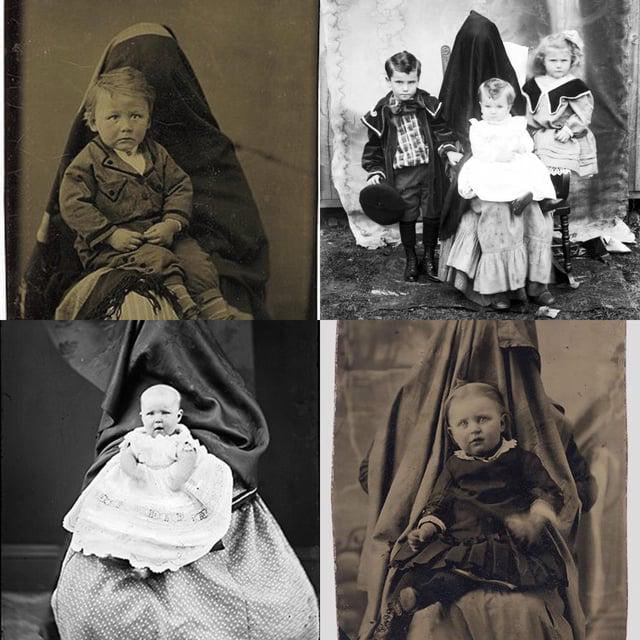 During the Victorian era. Mothers would quite often hide under sheets ...
