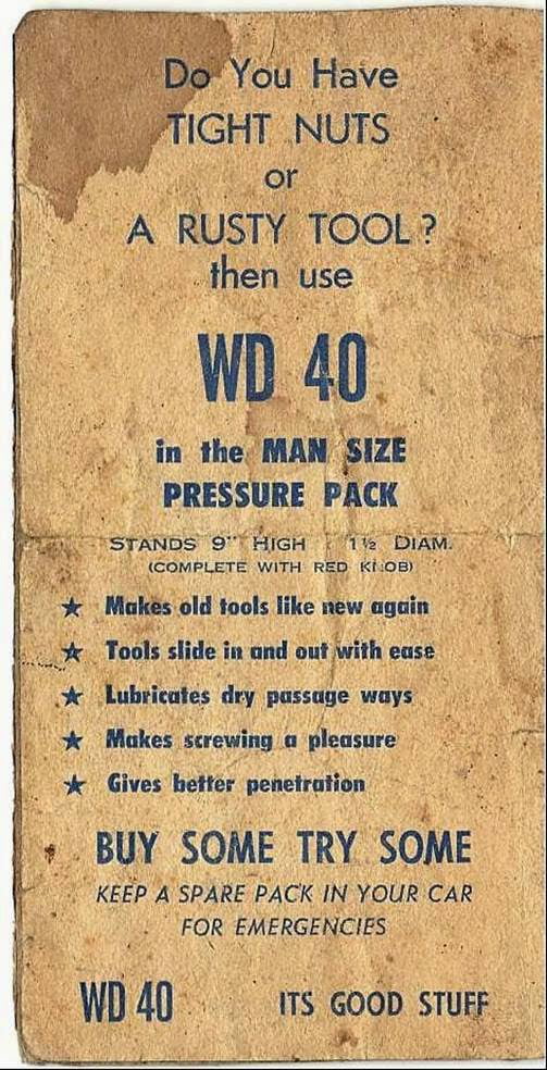 WD 40 ad from 1964 nailed it - 9GAG