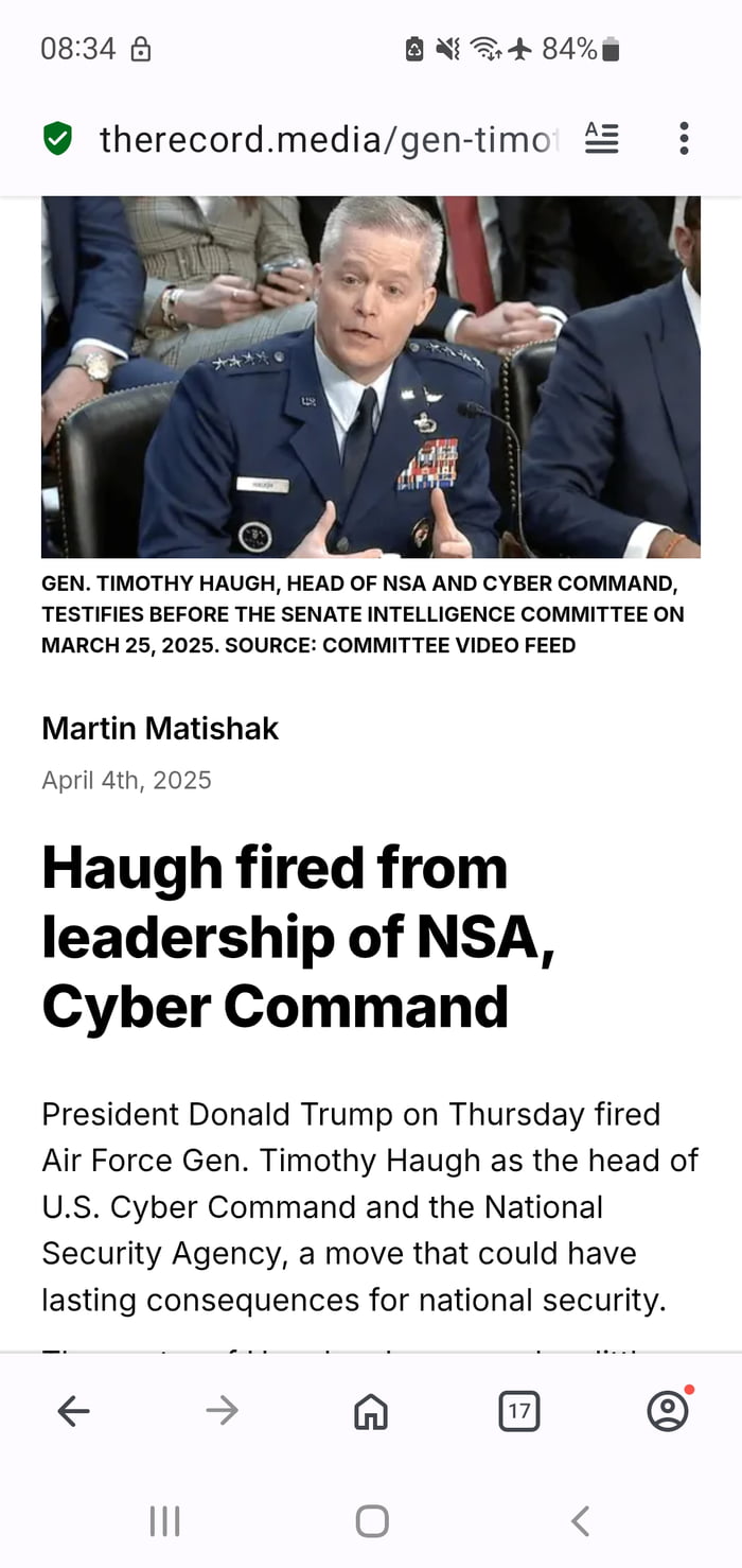 NSA director just got fired - 9GAG