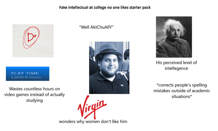 Fake intellectual at college no one likes Starter Pack - 9GAG