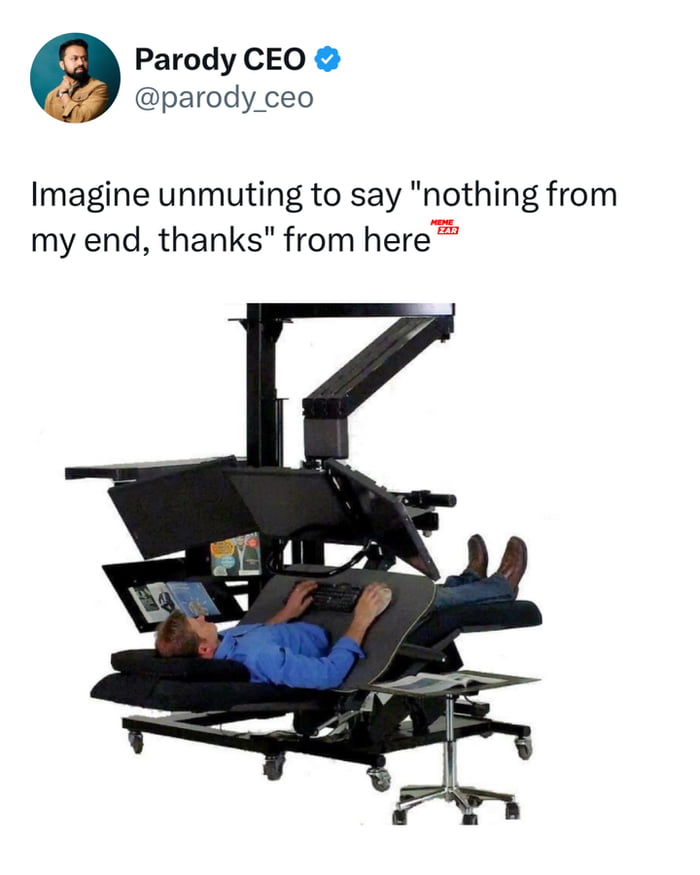 Peak remote work comfort level unlocked. - 9GAG