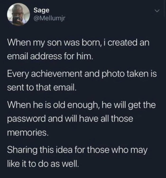 A beautiful way to build a digital time capsule for your child. - 9GAG