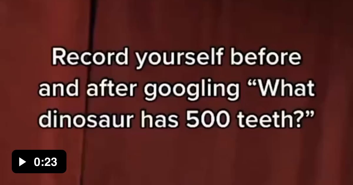 What Dinosaur has 500 teeth? - 9GAG