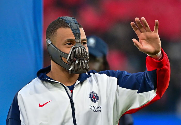 Mbappe‘s facemask for the rest of the tournament after breaking his nose. - 9GAG