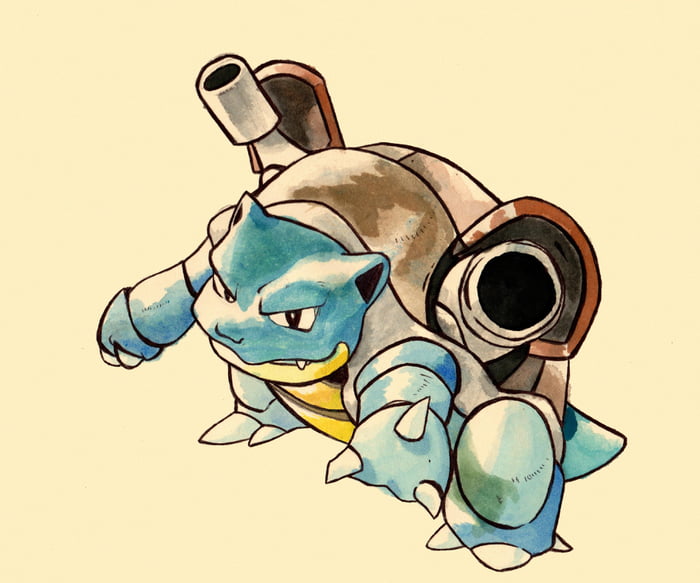 Here's that Blastoise I promised! I used older paper! - 9GAG
