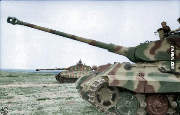 Here we got colorized King Tiger tanks. date and location unknown. this ...