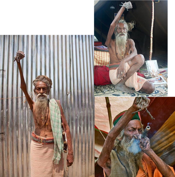 Sadhu Amar Bharati of India claims to have kept his right arm raised ...