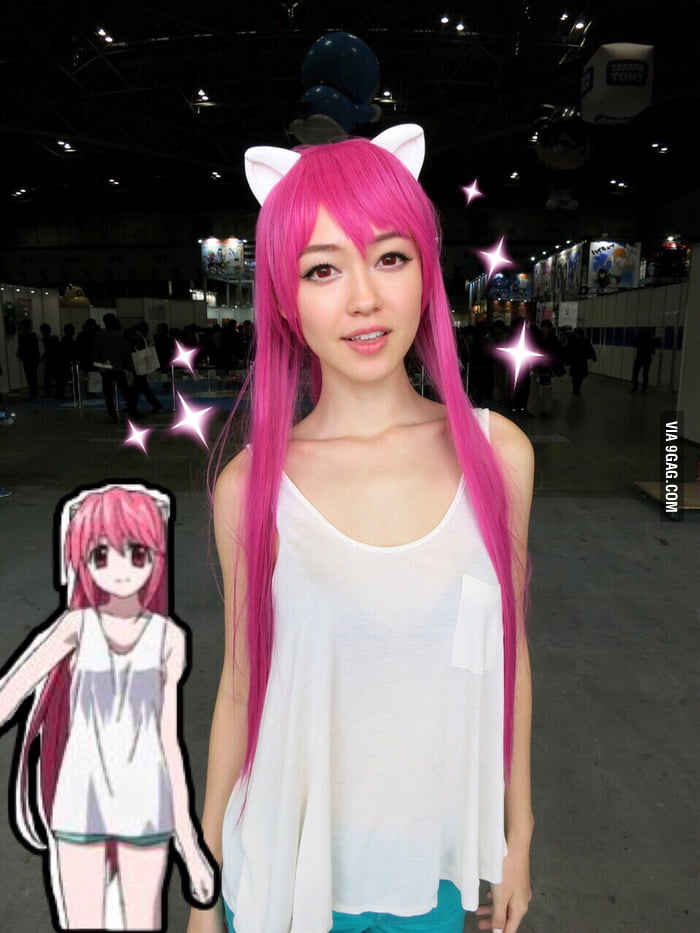 Cutest cosplay I've seen of Nyu from Elfen Lied by model Fiona Fussi - 9GAG