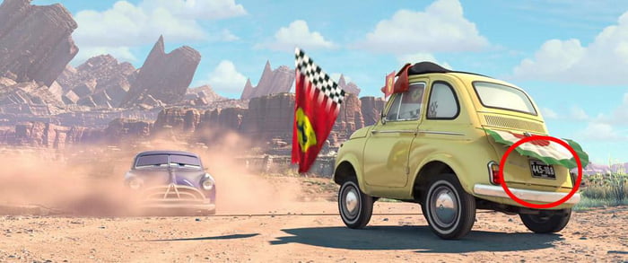 In Cars(2006), Luigis license plate reads 44.5 10.8, which are the ...