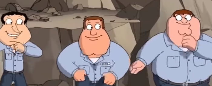 Front view of Joe's face in Family Guy. - 9GAG