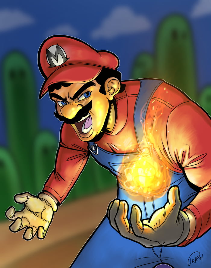 Test for clip studio pain on iPad. Turned random pose in to Mario. - 9GAG