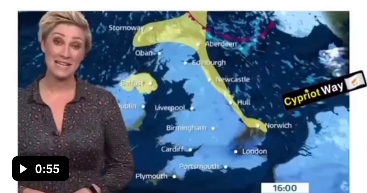 Weather reporter UK vs Greece... - 9GAG