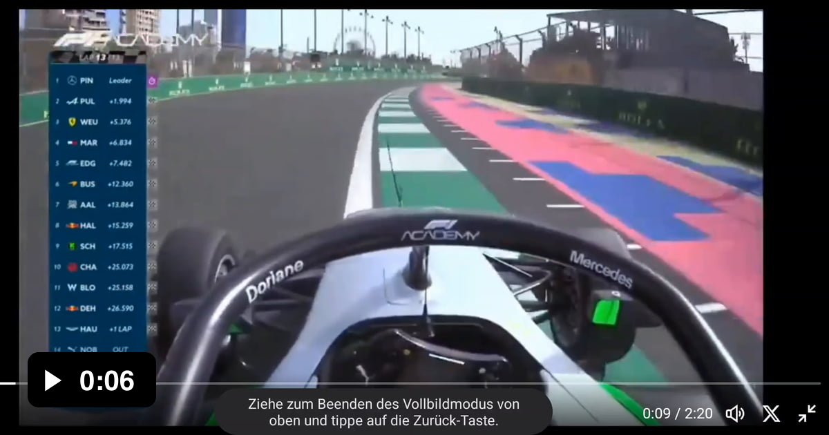 Female Formula 1 driver Doriane Pin didn't notice the race was over and ...