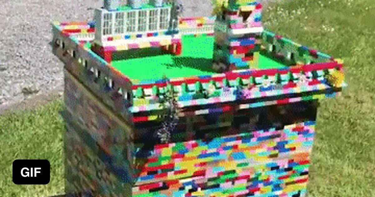 Guy made a lego beehive, & bees actually moved in - 9GAG