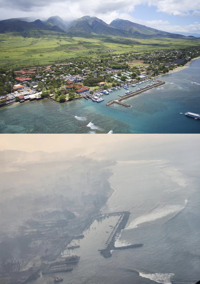 Lahaina, Maui, Hawaii - Before and After the Fire - 9GAG