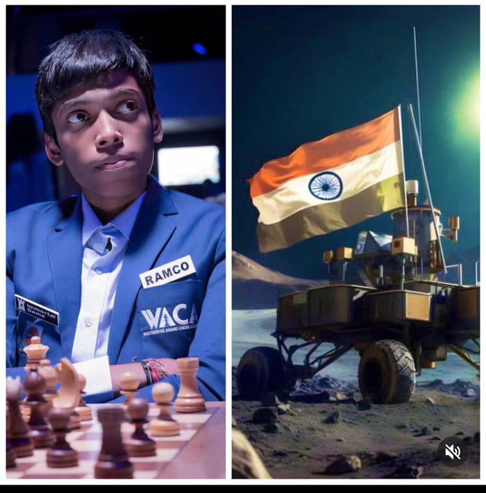 Big day for INDIA Chandrayaan-3 landing and game 2- pragg vs carlsen in ...