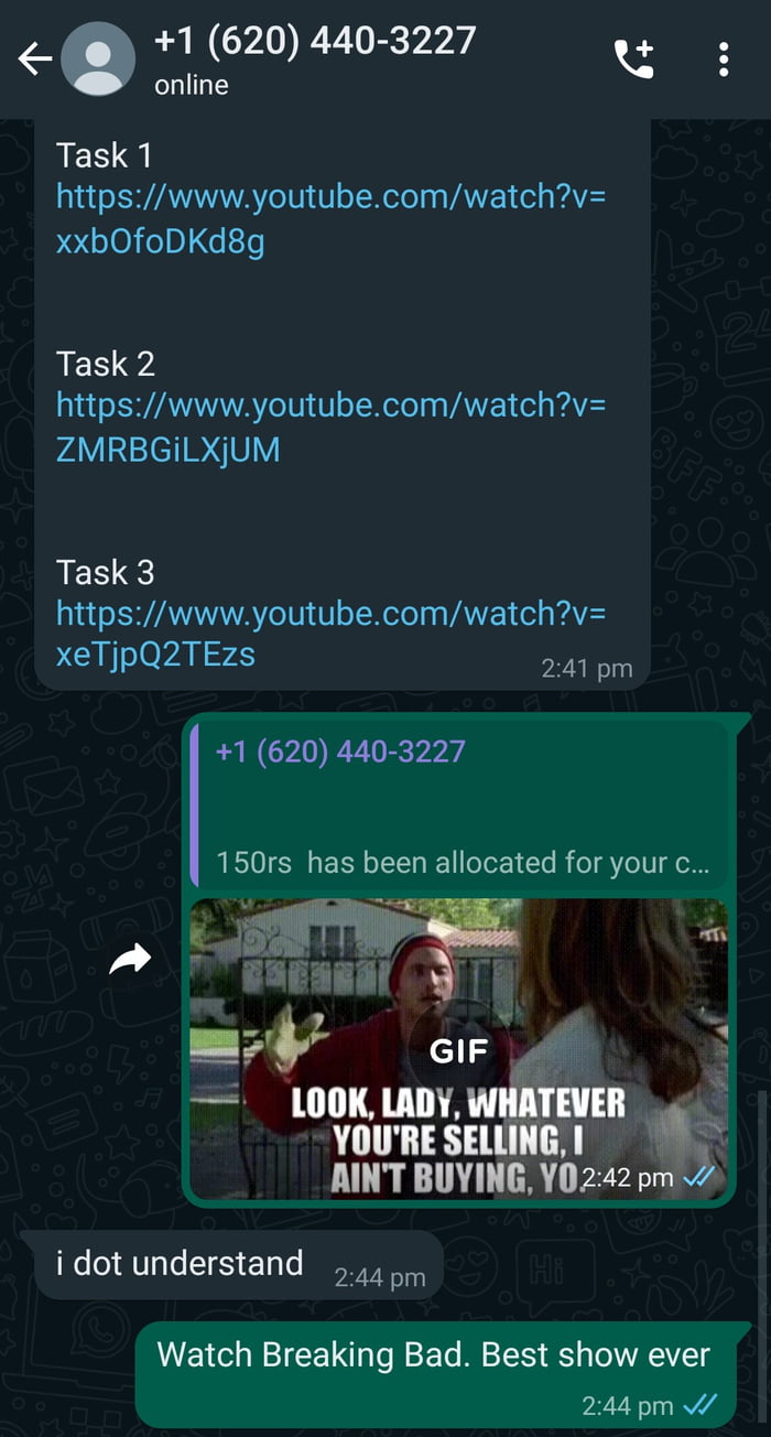 When the scammer doesn't get breaking bad reference - 9GAG