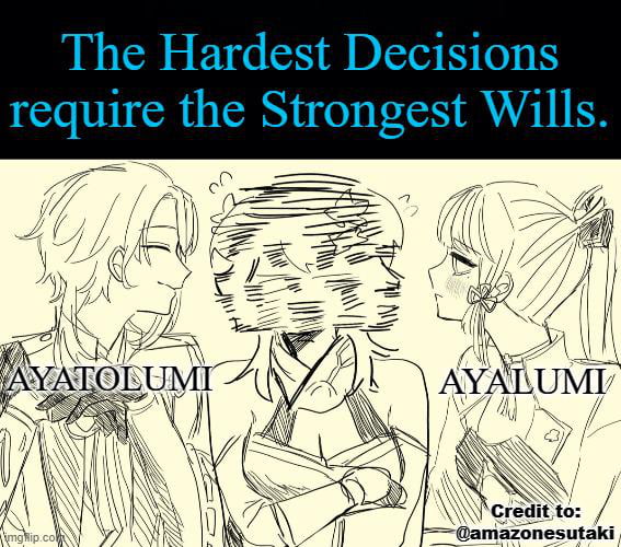 Lumine makes some hard decisions... (@amazonesutaki) - 9GAG