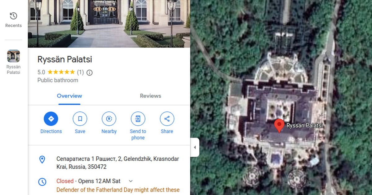 Putin palace on google maps - 9GAG
