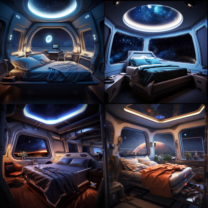 AI generated - Bedroom in space - 9GAG