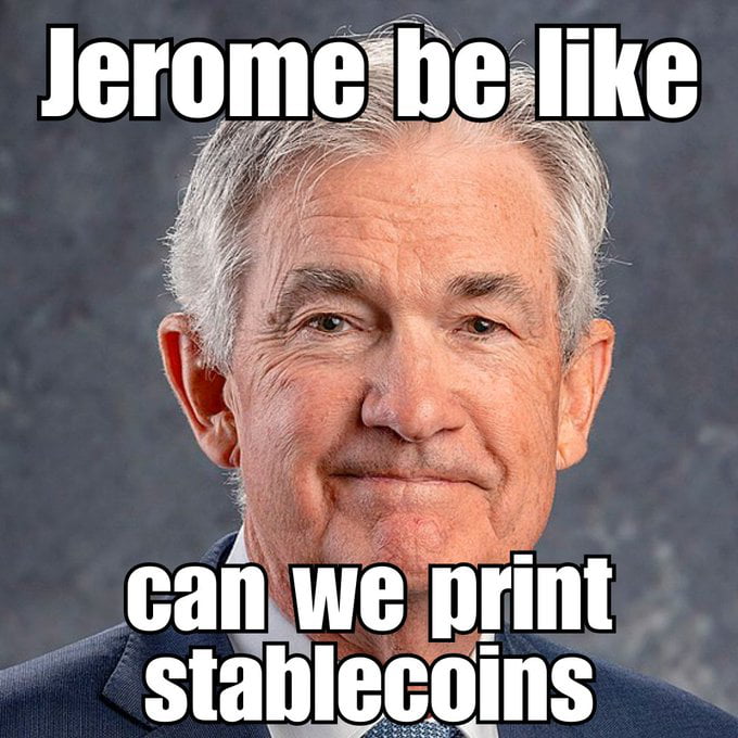 FED Chair Jerome Powell says "we see stablecoins as a form of money ...