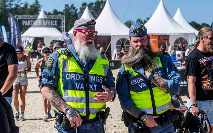 Security guards at Sweden Rock festival - 9GAG