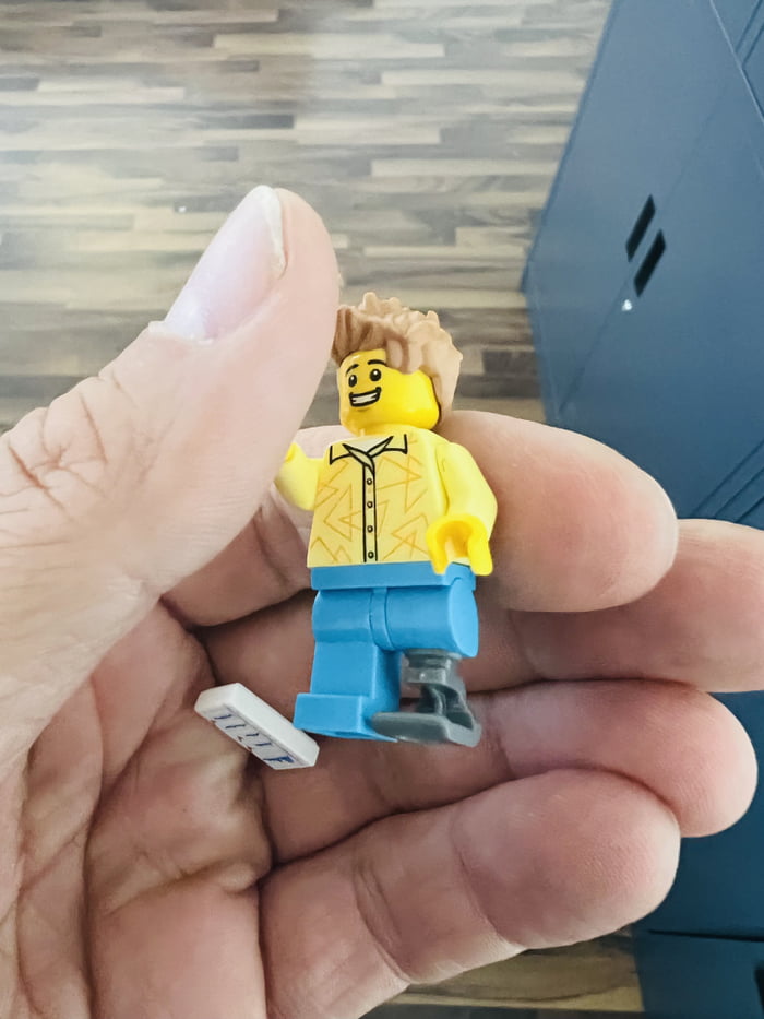 Bought my son some LEGO CITY. This Guy with a leg prosthesis was in it ...