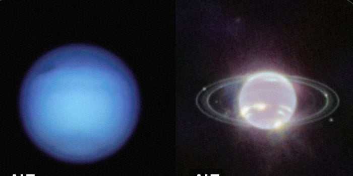 Hubble’s view of Neptune looks pretty different from Webb's new image ...