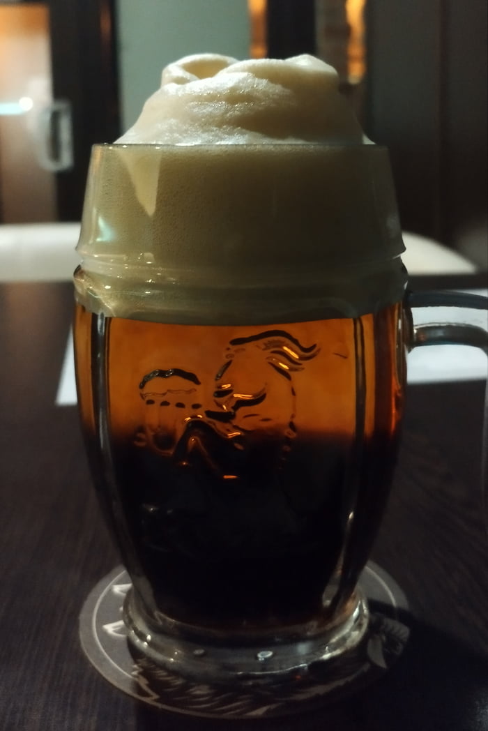 Beauty of Rezane pivo("cut" beer) half dark beer and half pale pils. - 9GAG