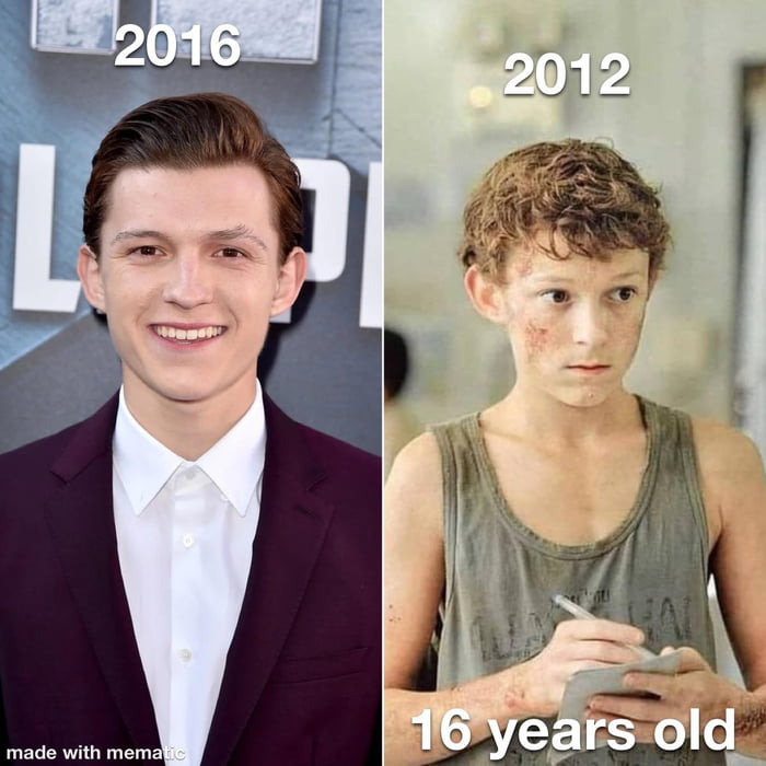 Tom holland side by side, 4 years difference. Puberty is crazy. - 9GAG