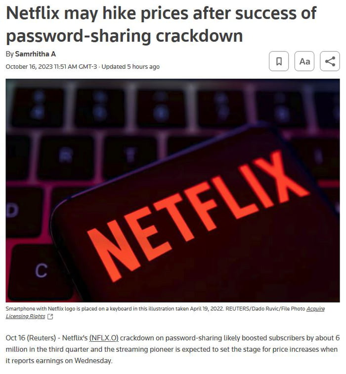 I feel we should've protested more about this password-sharing ban ...