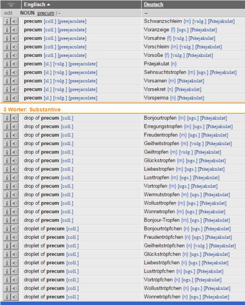 20+ words for precum, just German things - 9GAG