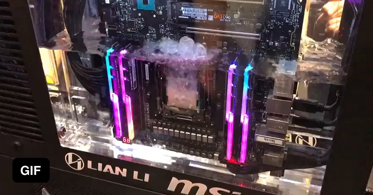 PC Submerged In Cooling Liquid Built by Der 8auer. - 9GAG