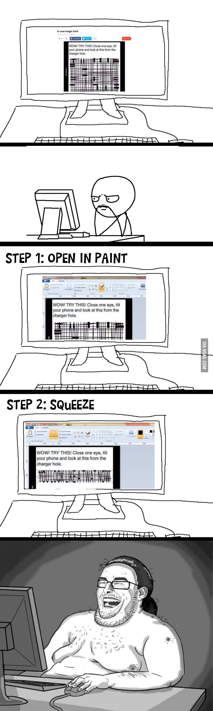 I'm too lazy to change my viewing angle. - 9GAG