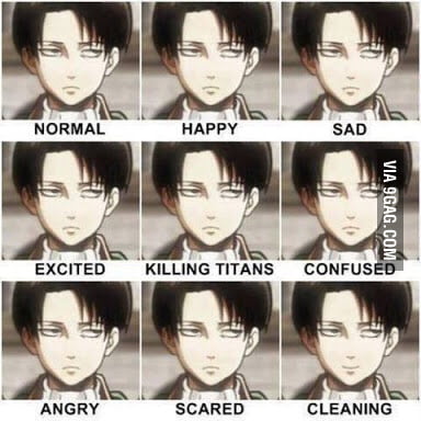 Captain Levi's facial expressions - 9GAG