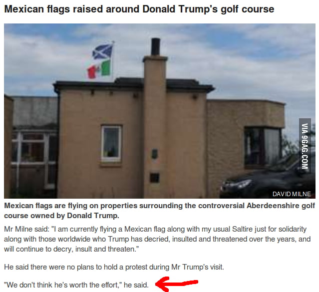 Scottish middle finger for the great again maker. - 9GAG