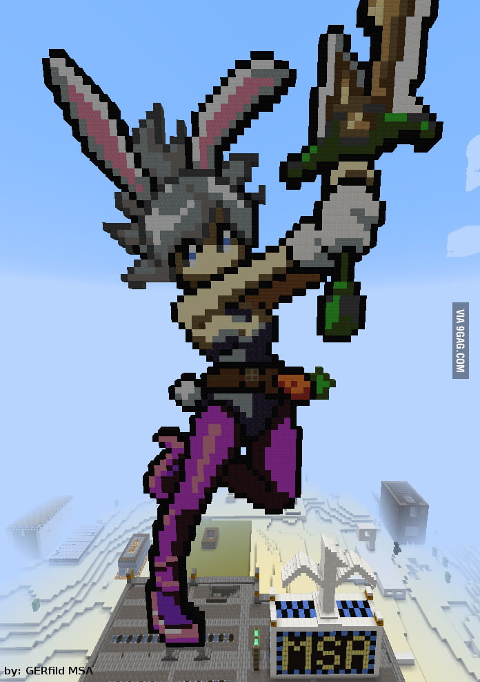 Battle bunny Riven Pixel art in Minecraft - 9GAG