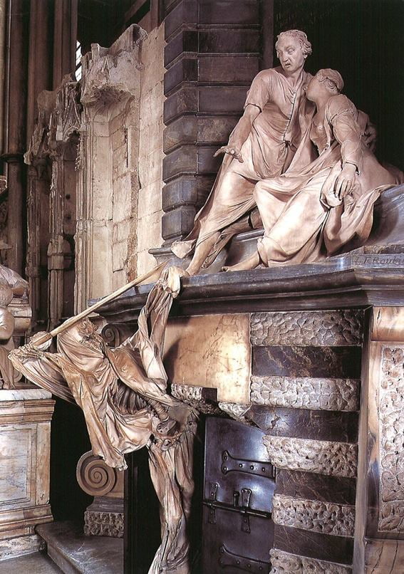 The tomb of Lady Elizabeth Nightingale, who died in childbirth, at ...