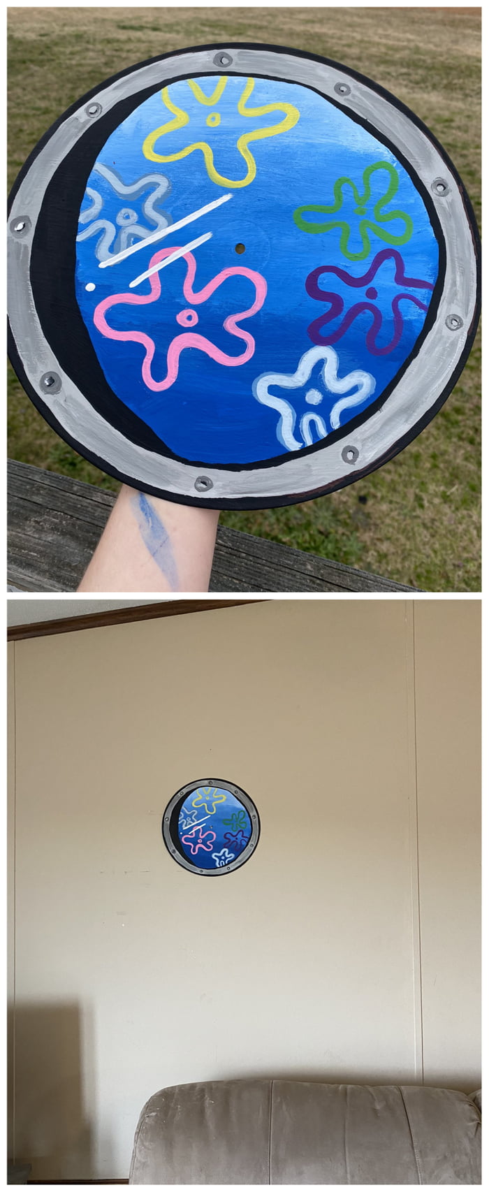 An old record turned into a SpongeBob window - 9GAG