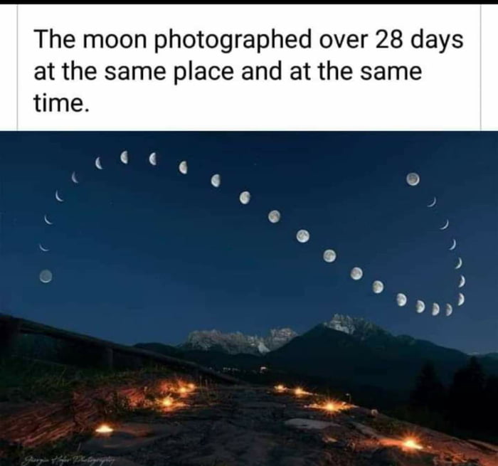 Moon photography over 28 days, same place same time - 9GAG